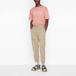 Dior Ss21 Stripe Letter Pattern Round Collar Male