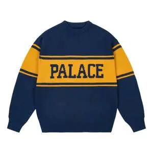 PALACE College Stripe Knit Sweater - Navy