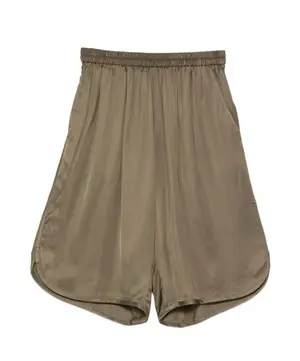 THE FRANKIE SHOP Elastic Waist Shorts With Curved Hem - No