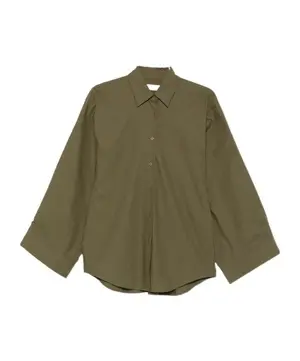 THE FRANKIE SHOP Long Sleeve Shirt With Embroidered Logo - Green