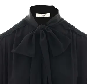 Chloé Long Sleeve Tie Neck Shirt