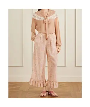 Chloé Lace-trim Tie-neck Blouse - Pink