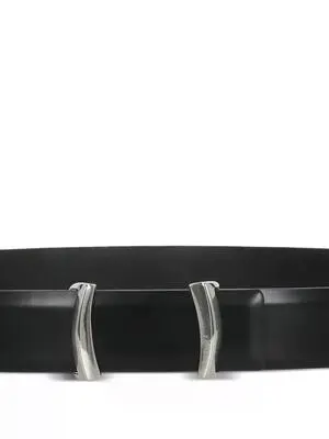 Orciani Iconic Brackets Leather Belt - Black