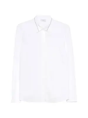 Peserico Bead-trim Long-sleeve Shirt - White