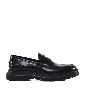 GIULIANO GALIANO Freddie Penny-slot Leather Loafers - Black