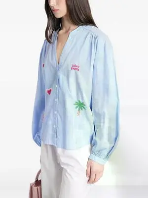 MC2 SAINT BARTH Embroidered Check Blouse