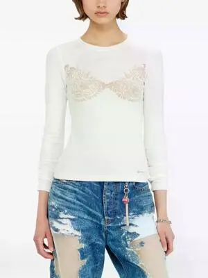 DIESEL® X Tinder Lace-print Ribbed T-shirt