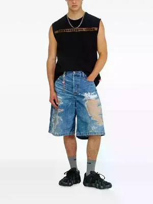 DIESEL® Sleeveless Slogan Print T-shirt