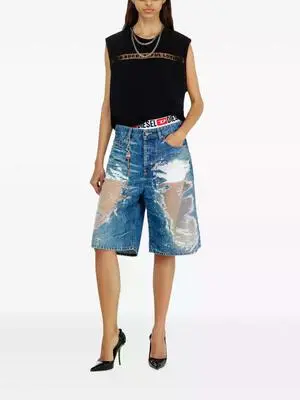DIESEL® Sleeveless Slogan Print T-shirt