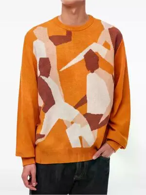 PUMA Players Lounge Intarsia-knit Sweater - Orange