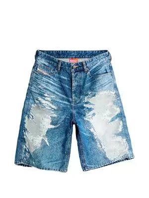 DIESEL® X Tinder Distressed Denim Shorts - Blue