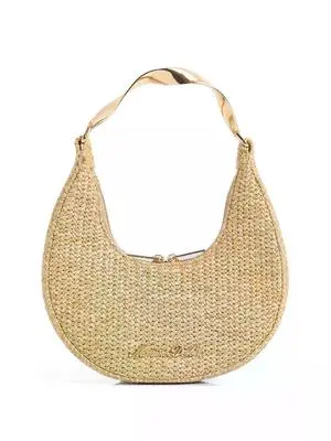 Manière De Voir Raffia Crescent Bag With Twisted Handle