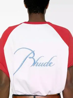 Rhude Classique Logo-embroidered Raglan-sleeve Cotton T-shirt