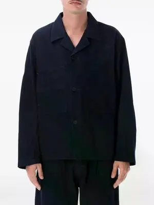 STILL BY HAND Patch-pocket Button-up Jacket - Blue