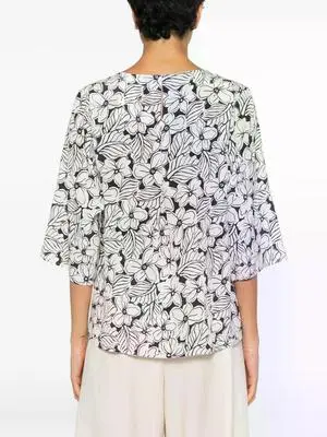 Max Mara Silk Floral Print Blouse