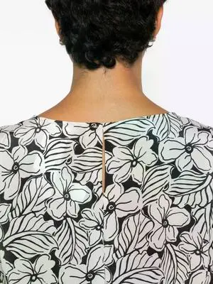 Max Mara Silk Floral Print Blouse
