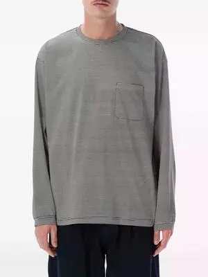 STILL BY HAND Stripeded Chest-pocket T-shirt