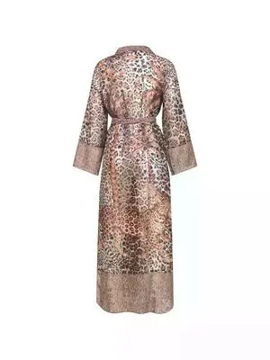 PIN-UP STARS Wild Leopard-print Belted Robe