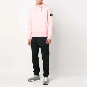 Stone Island Garment Dyed Popover Hoodie - Pink