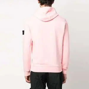 Stone Island Garment Dyed Popover Hoodie - Pink