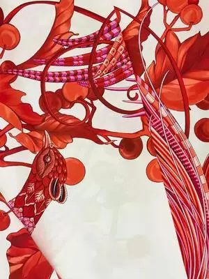 FERRAGAMO Bird-print Silk Scarf