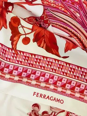FERRAGAMO Bird-print Silk Scarf
