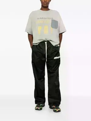 RRR123 Graphic-print Pocket-detail Cotton T-shirt - Grey