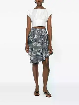 LEEN MOUGRHABI Isla Boat-neck Crop Top