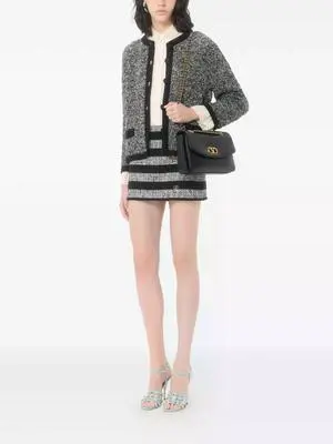 Valentino Garavani Linen And Lurex Knitted Jacket - Black