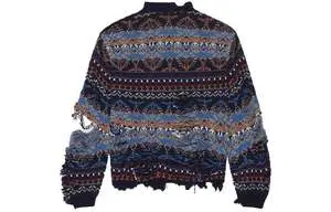 Balenciaga Destroyed Fair Isle Wool-blend Jumper