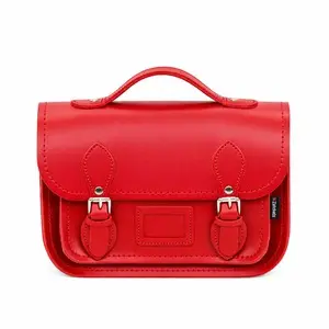 ZATCHELS Leather Midi Satchel - Red