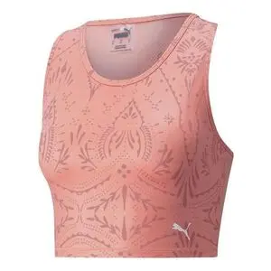 PUMA Studio Printed Cropped Training Top - Pink/white