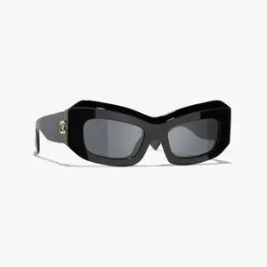 Chanel Rectangle Sunglasses - Black