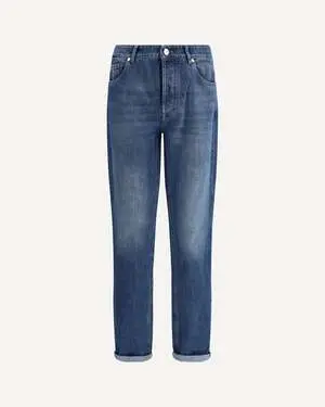 Brunello Cucinelli Cuffed Straight Leg Jeans - Blue