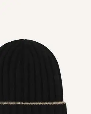 Brunello Cucinelli Cashmere Beanie Hat - Black