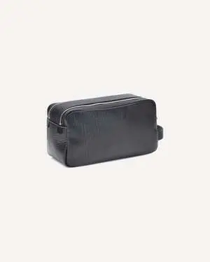 Brunello Cucinelli Pebbled Leather Beauty Case - Black