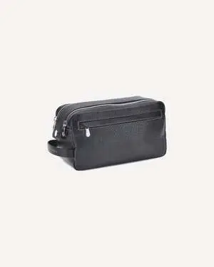 Brunello Cucinelli Pebbled Leather Beauty Case - Black