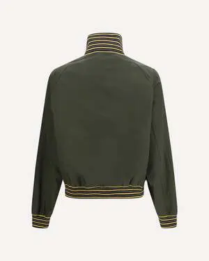 Prada Technical Canvas Blouson Jacket With Striped Detailing