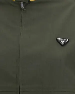 Prada Technical Canvas Blouson Jacket With Striped Detailing