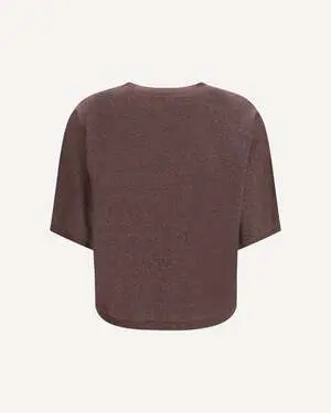 Brunello Cucinelli Short-sleeve Cashmere And Silk Sweater - Purple