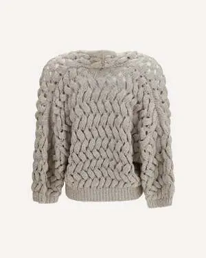 Brunello Cucinelli Openwork Sequin Cropped Cardigan