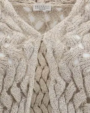 Brunello Cucinelli Openwork Sequin Cropped Cardigan