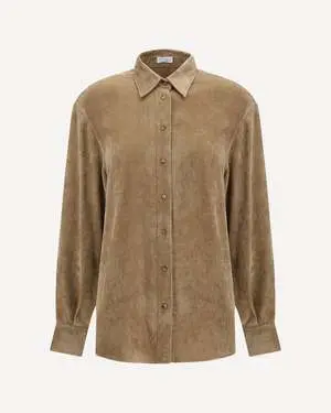 Brunello Cucinelli Cashmere Blend Snap-button Shirt - Beige