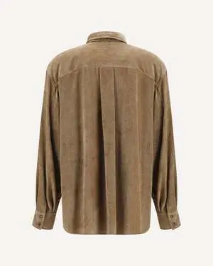 Brunello Cucinelli Cashmere Blend Snap-button Shirt - Beige