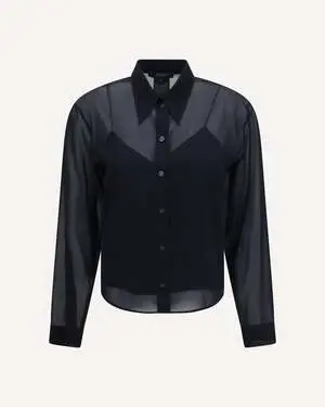 Gucci Stretch Silk Chiffon Shirt With Detachable Camisole