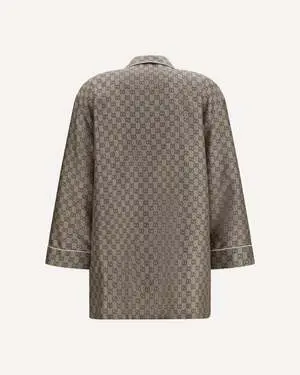 Gucci Printed Silk Twill Shirt - Beige