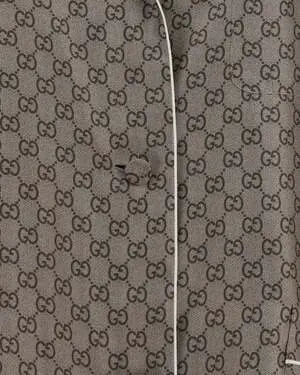 Gucci Printed Silk Twill Shirt - Beige