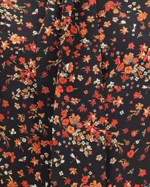 Gucci Silk Flora Print Shirt With Neck Bow - Multicolour