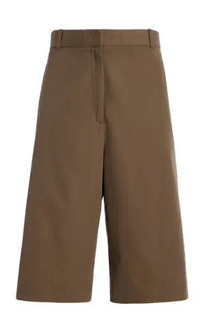 THE ROW Falk Twill Bermuda Shorts - Brown