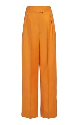 Valentino Garavani British Mohair Wide-leg Pants - Orange